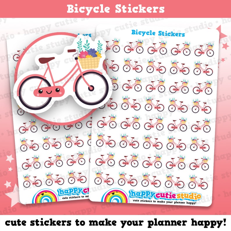 40 Cute Bicycle/bike/cycle Planner Stickers - Etsy
