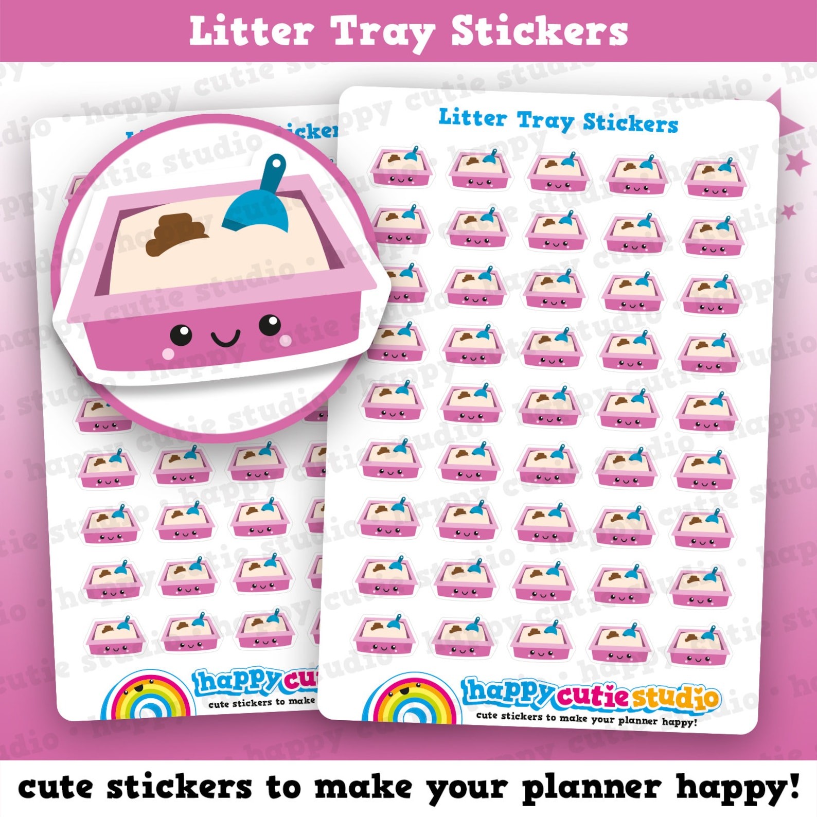 45 Litter Tray/poop/pet/cat/dog Planner Stickers - Etsy