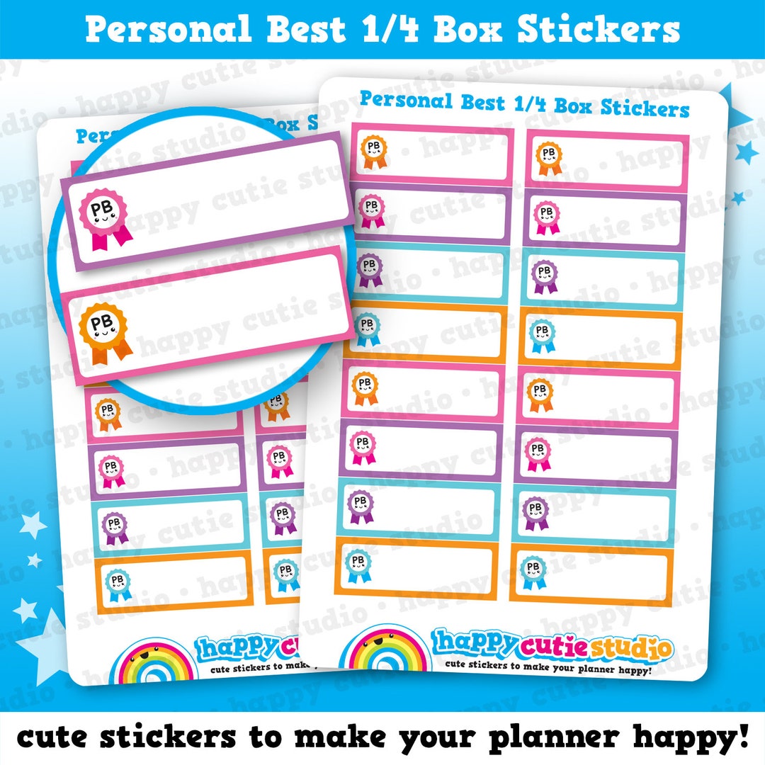 16 Cute Personal Best/pb Quarter Box Planner Stickers - Etsy
