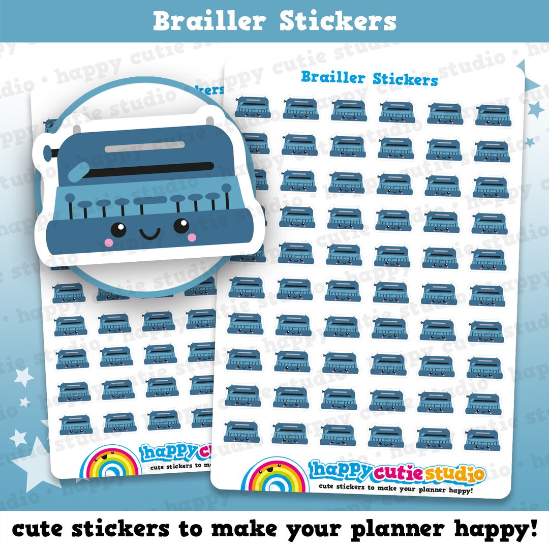60 Cute Brailler/braille Machine Planner Stickers - Etsy
