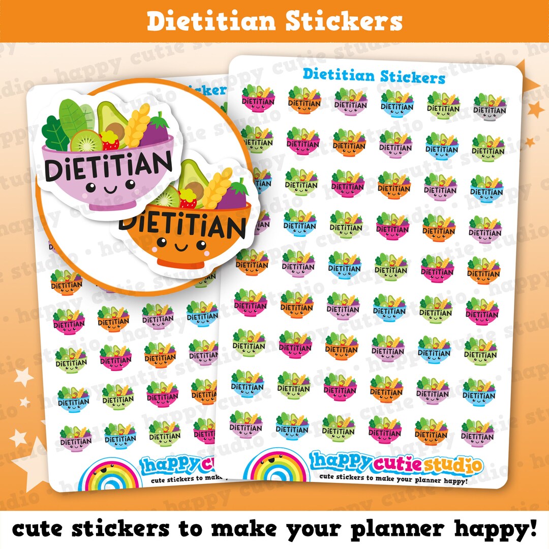 54 Cute Dietitian/dietician Planner Stickers - Etsy