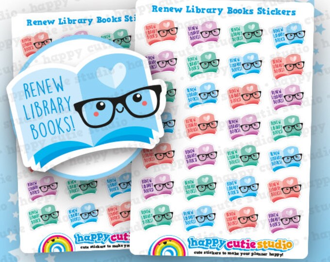 28 Cute Renew Library Books/reading Planner Stickers - Etsy