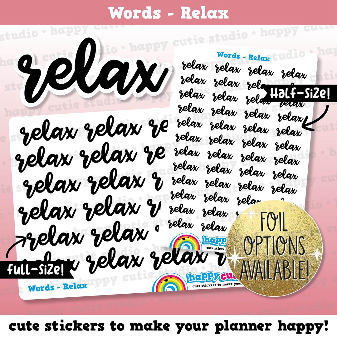 Relax/functional Planner Stickers - Etsy