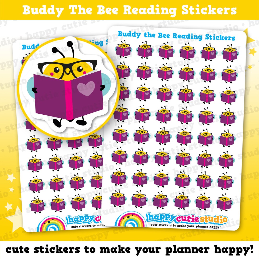 48 Cute Buddy the Bee Reading Planner Stickers - Etsy