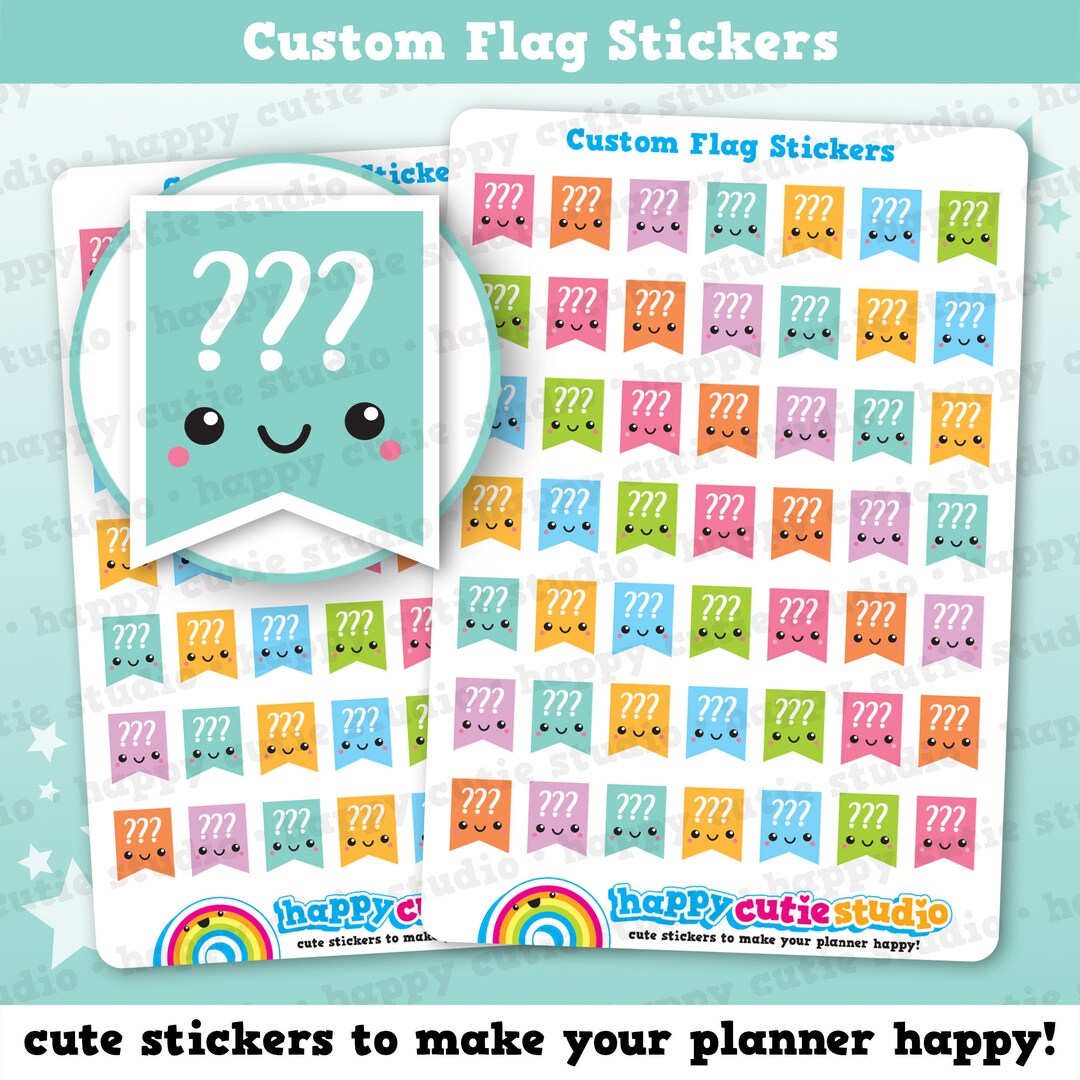 49 Cute Custom Letter Flags/planner Stickers - Etsy
