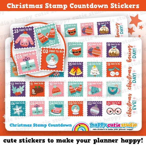 Christmas Countdown Stickers - Etsy