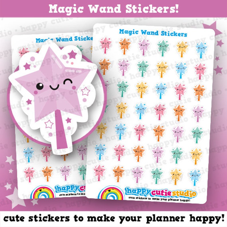 42 Cute Magic Wand/star Stickers | Etsy