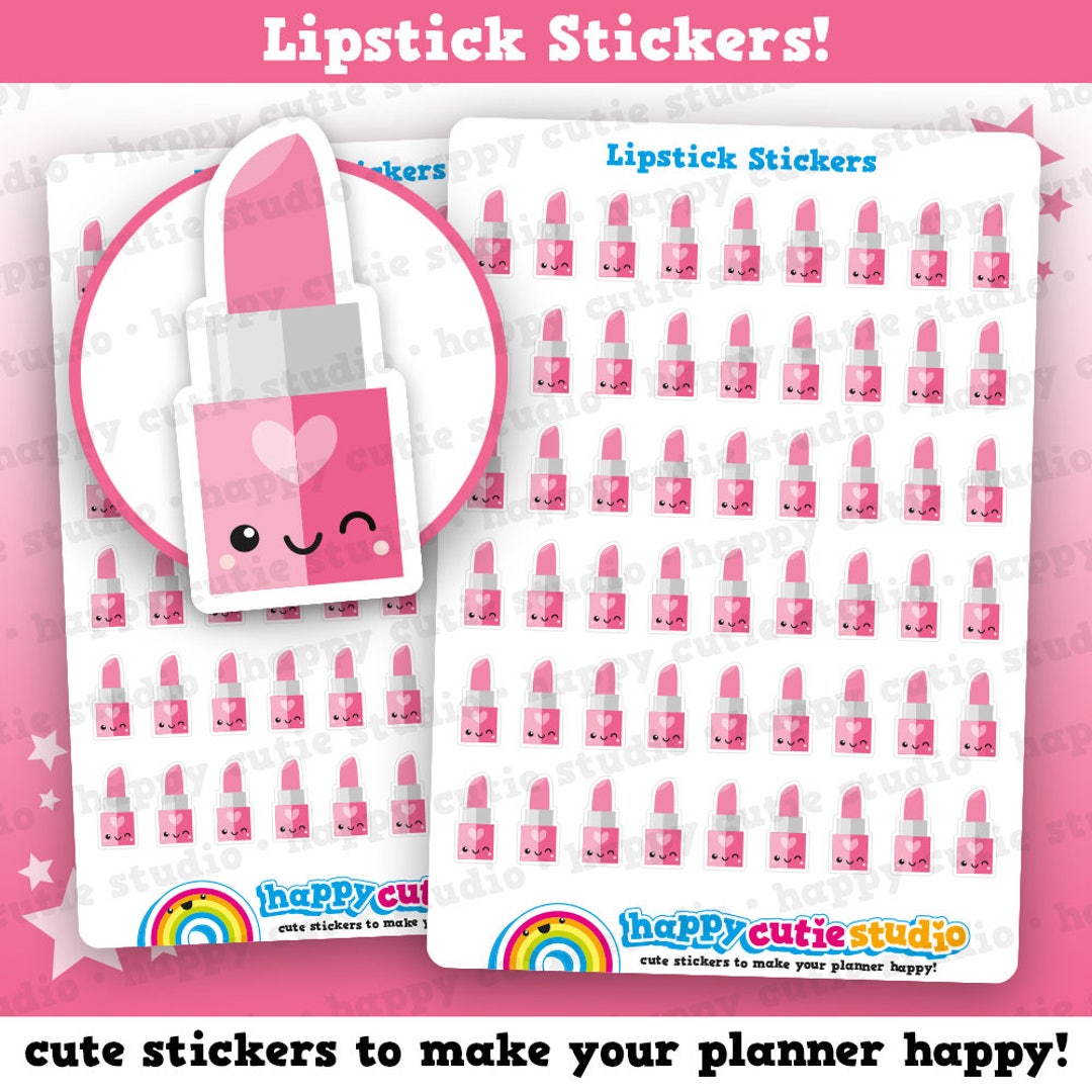 54 Cute Lipstick/make-up Planner Stickers - Etsy