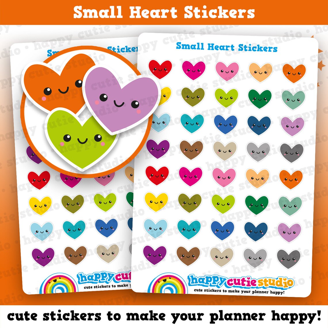 40 Cute Small Heart Planner Stickers | Etsy