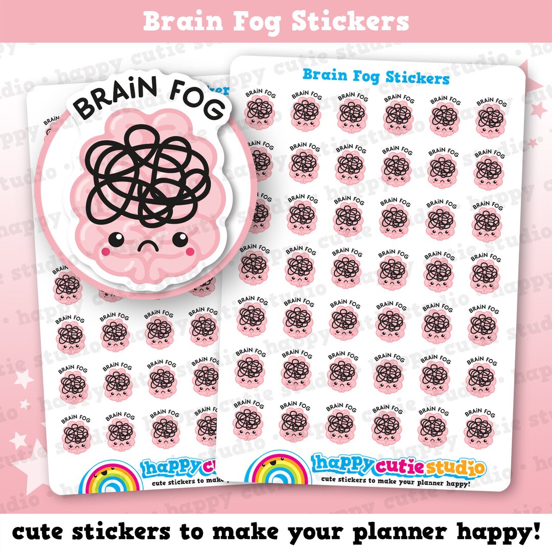 42 Cute Brain Fog/cloud/stress/anxiety Planner Stickers - Etsy