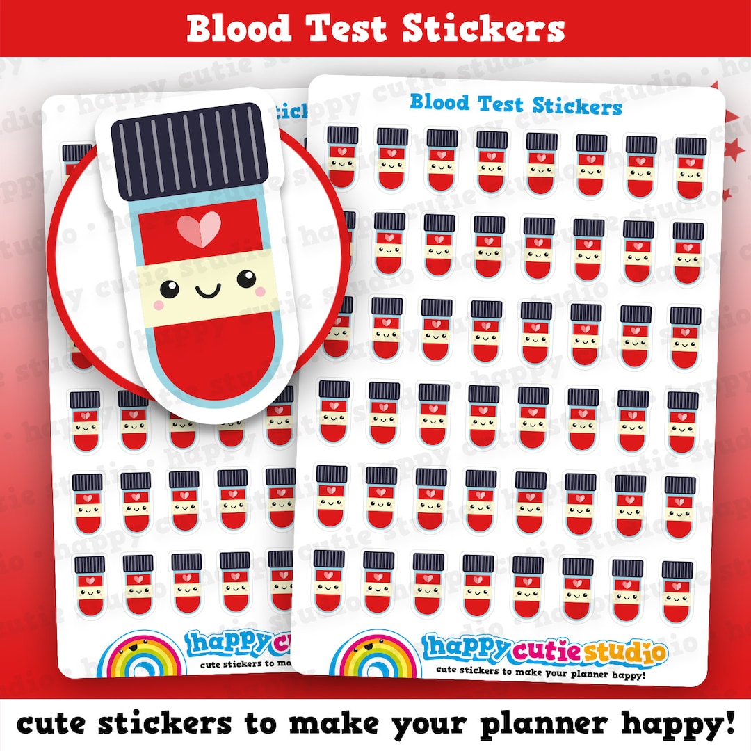 48 Cute Blood Test/blood Work Planner Stickers - Etsy
