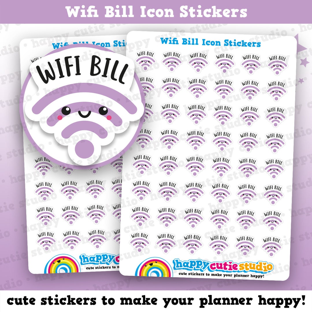 48 Cute Wifi Bill Icons/pay Bill/ Bills Reminder Planner Stickers - Etsy
