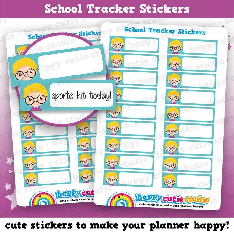 18 Cute School Tracker Planner Stickers - Etsy