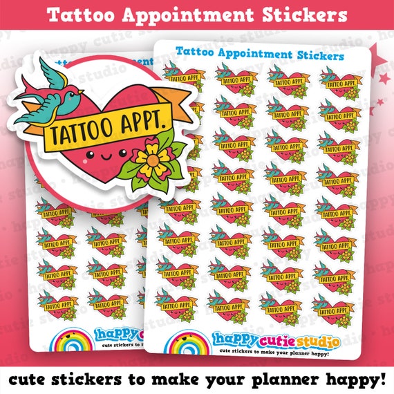 32 Cute Tattoo/ink/appointment Planner Stickers | Etsy