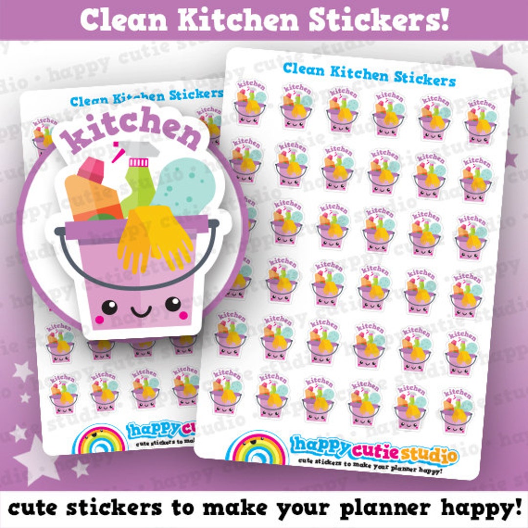 36 Cute Clean Kitchen/chores Planner Stickers - Etsy