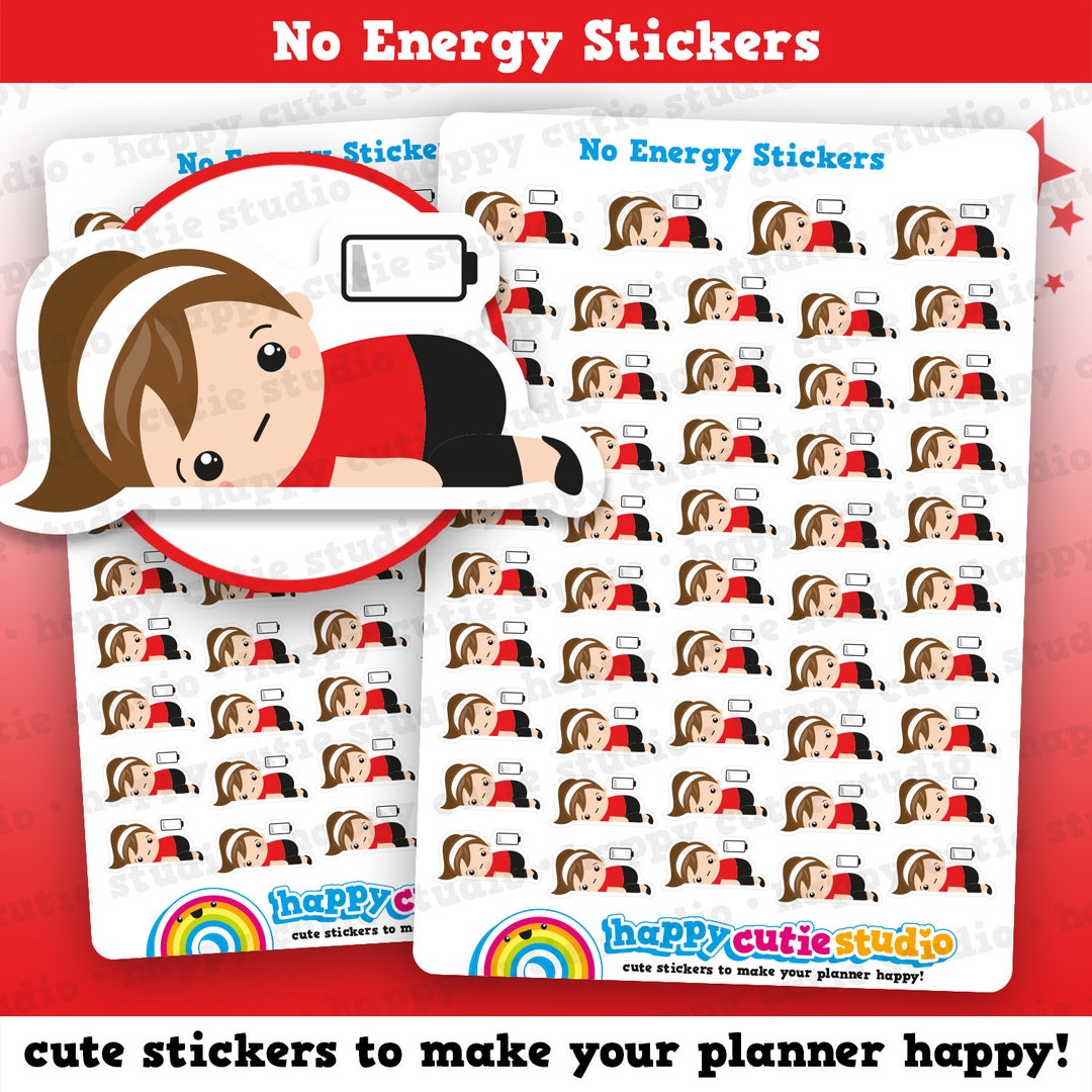 49 Cute No Energy/low Battery/sleepy/current Mood Girl Planner Stickers ...