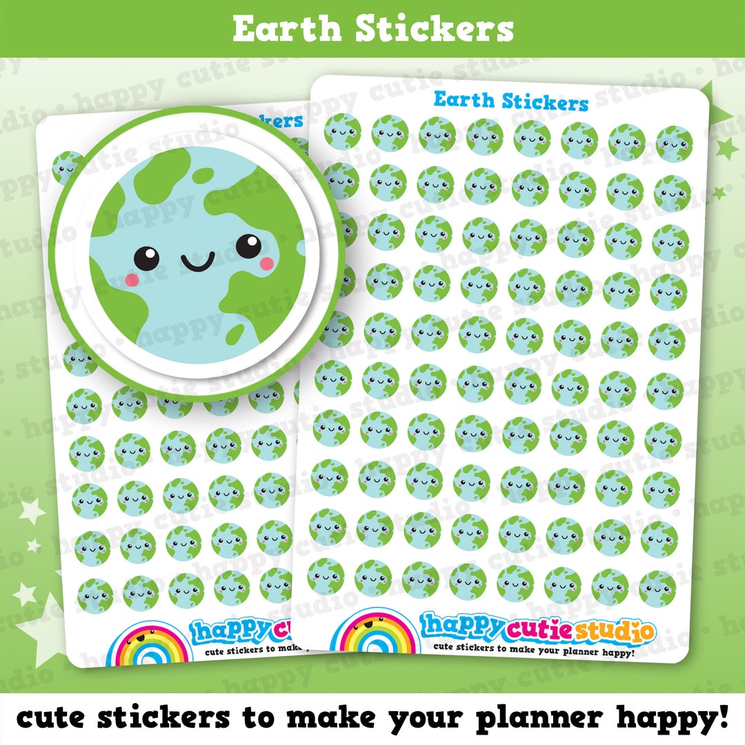 80 Cute Little Earth Planner Stickers - Etsy