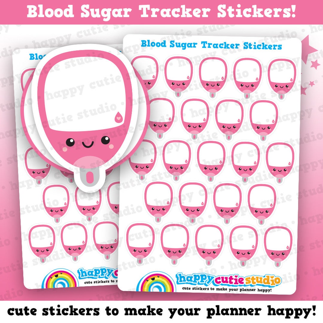 23 Cute Blood/glucose/diabetes Tracker Planner Stickers - Etsy