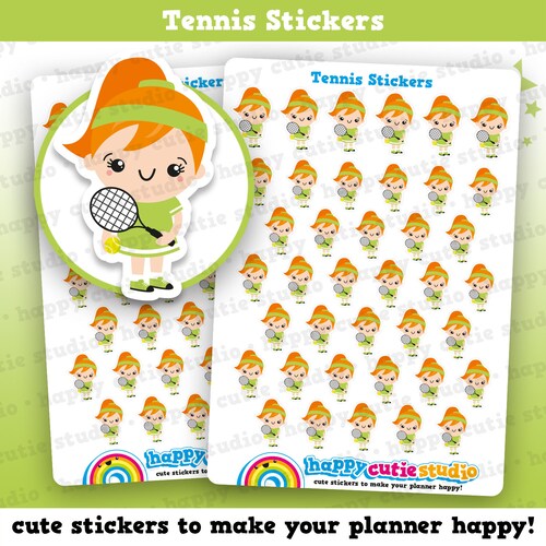 39 Cute Tennis Racket/sport Planner Stickers | Etsy