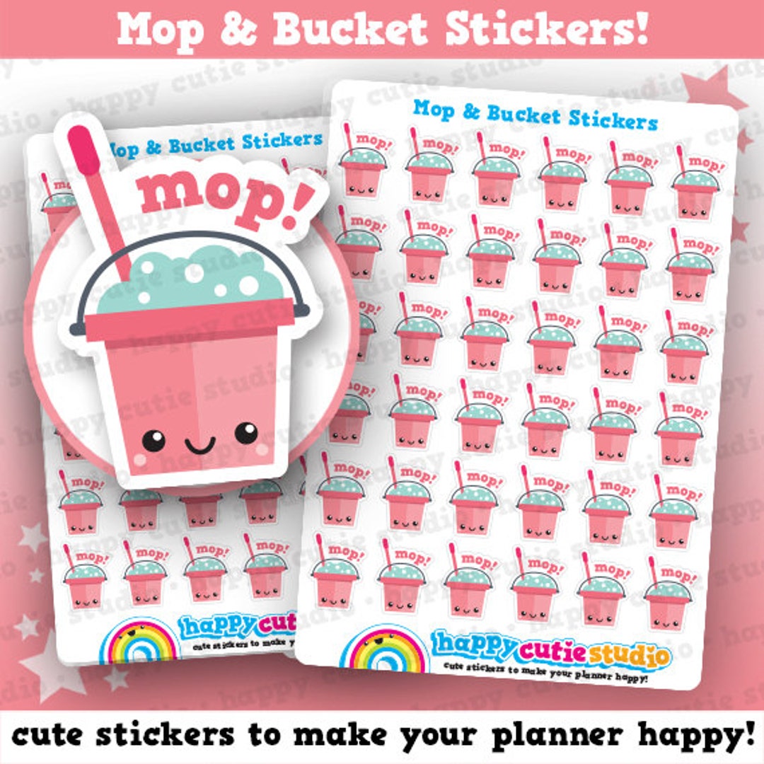 36 Cute Mop and Bucket/chores/clean Planner Stickers - Etsy
