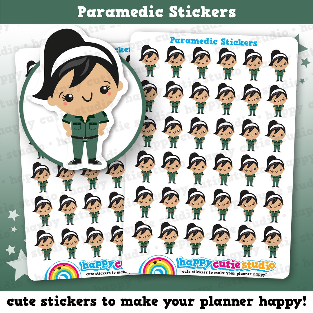 36 Cute Paramedic Girl Planner Stickers - Etsy