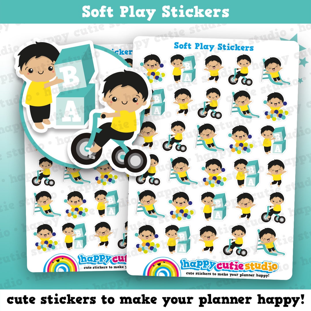 30 Cute Mini HCS Boys Soft Play/playground/fun Planner Stickers - Etsy