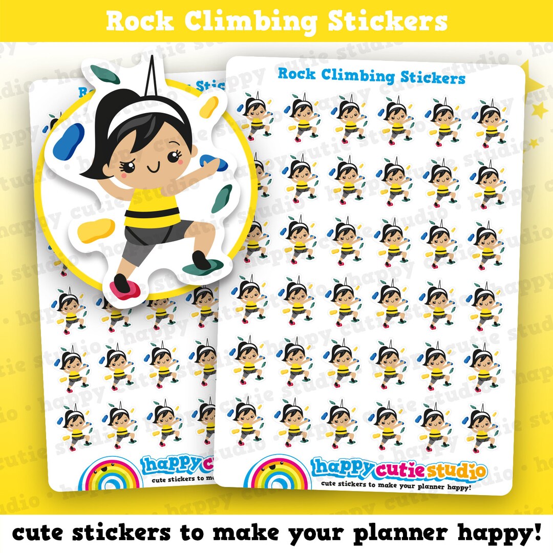36 Cute Rock Climbing/abseiling Girl Planner Stickers - Etsy