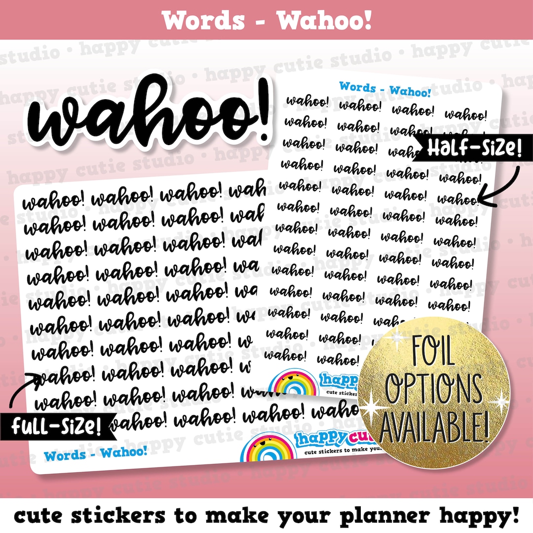 Wahoo Words/Banners/Foil Planner Stickers - Etsy España