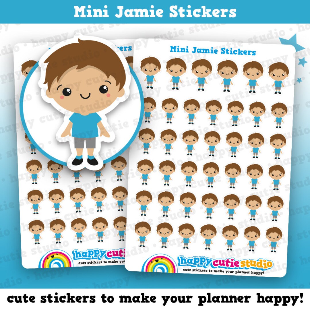 41 Cute Mini HCS Boys Happy/toddler/child/kid Planner Stickers - Etsy