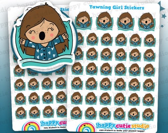 40 Cute Exhausted/tired Girl Planner Stickers | Etsy