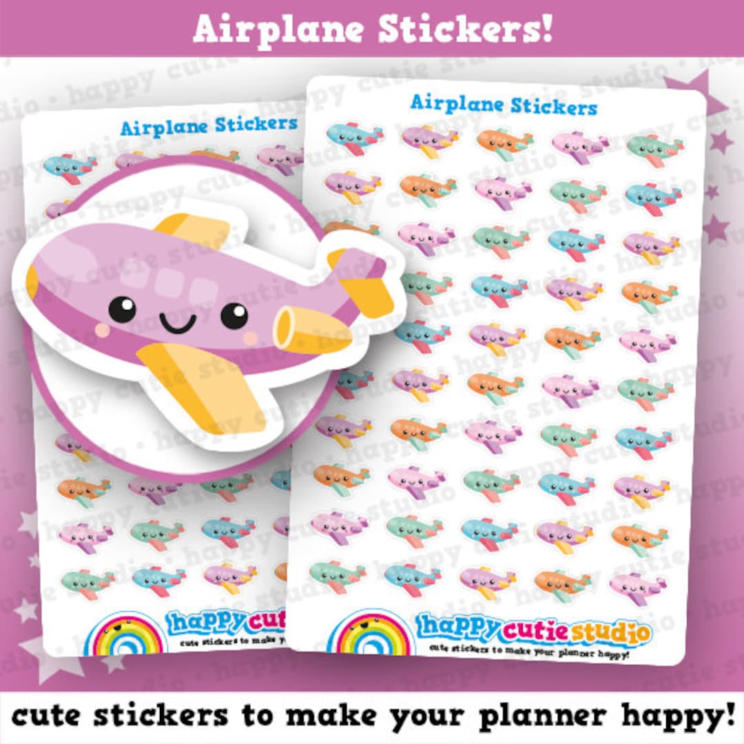 50 Cute Airplane/aeroplane/plane/transport/fly/flight Planner Stickers ...