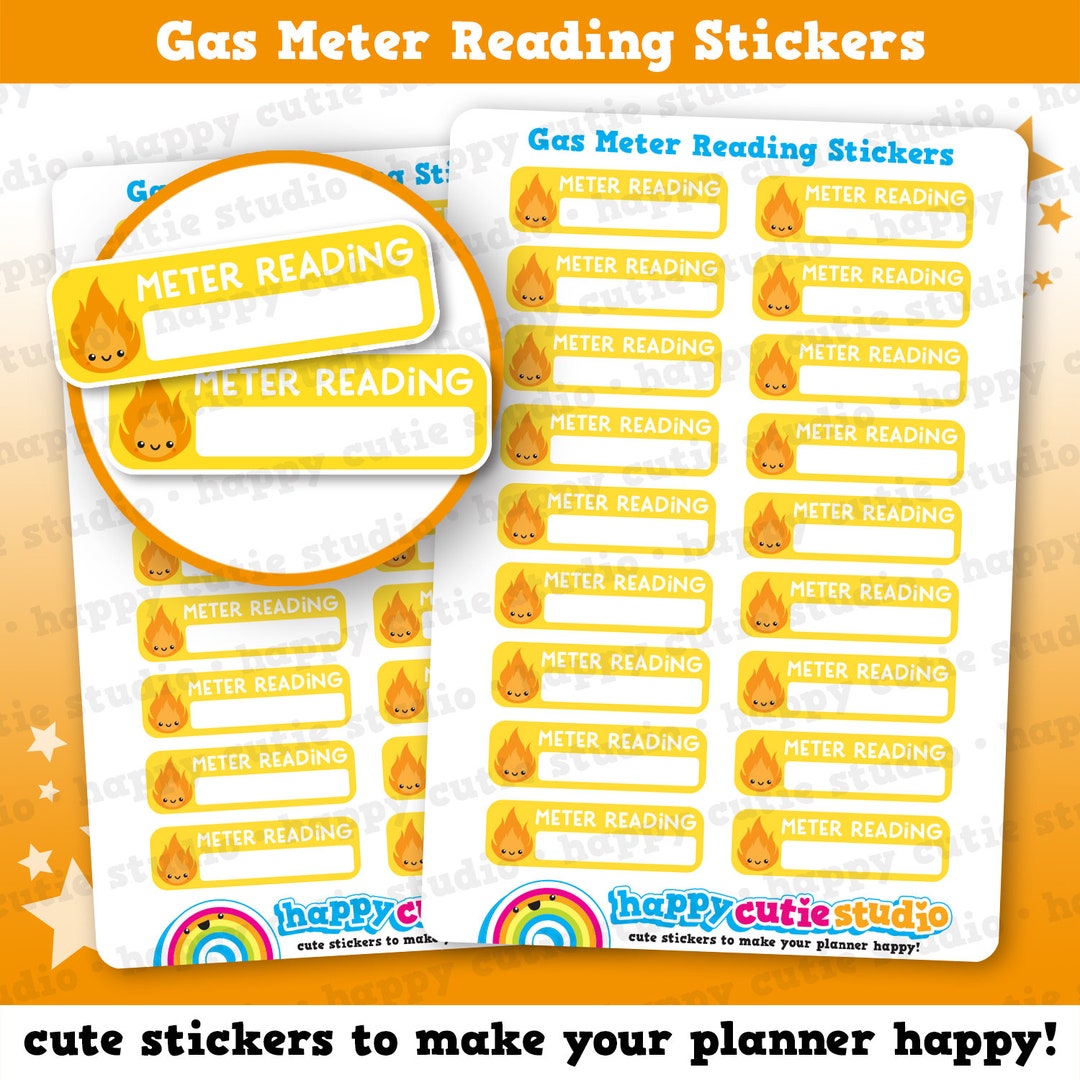 18 Cute Gas Meter Reading/reminder Planner Stickers - Etsy