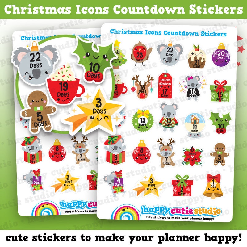 Christmas Countdown Stickers - Etsy
