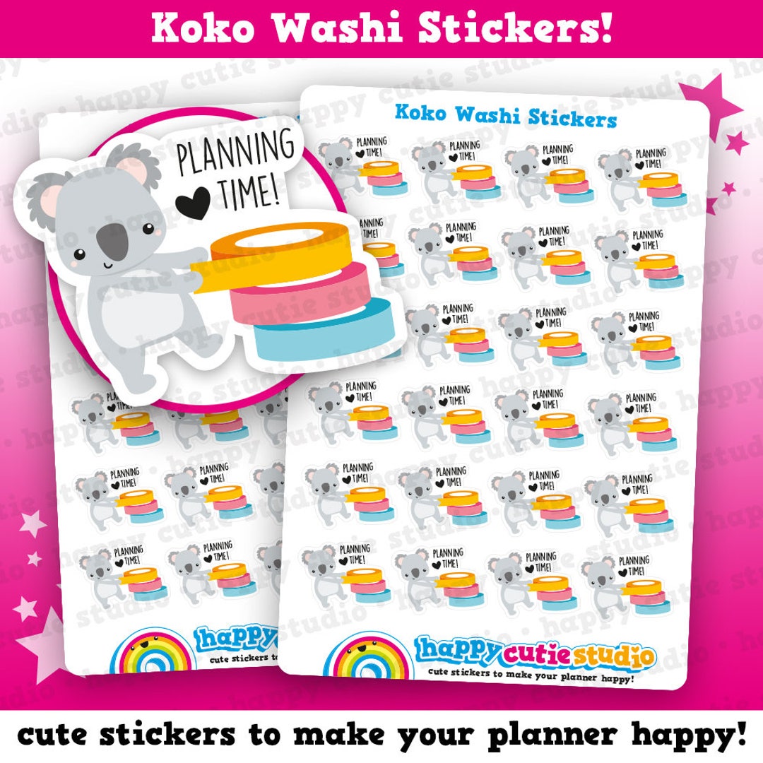 24 Cute Koko the Koala Washi Planner Stickers - Etsy
