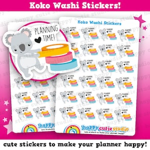 24 Cute Koko the Koala Washi Planner Stickers - Etsy