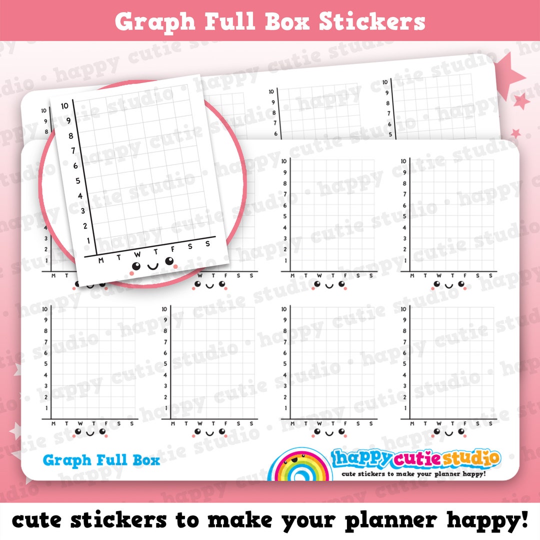 8 Cute Full Box Graph/functional/practical Planner Stickers - Etsy