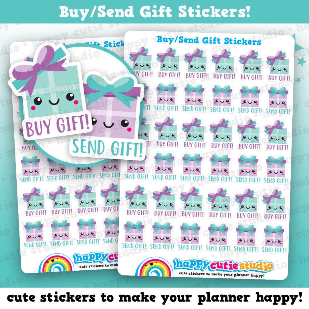 36 Cute Buy Gift/send Gift/present/birthday/gift Planner Stickers - Etsy
