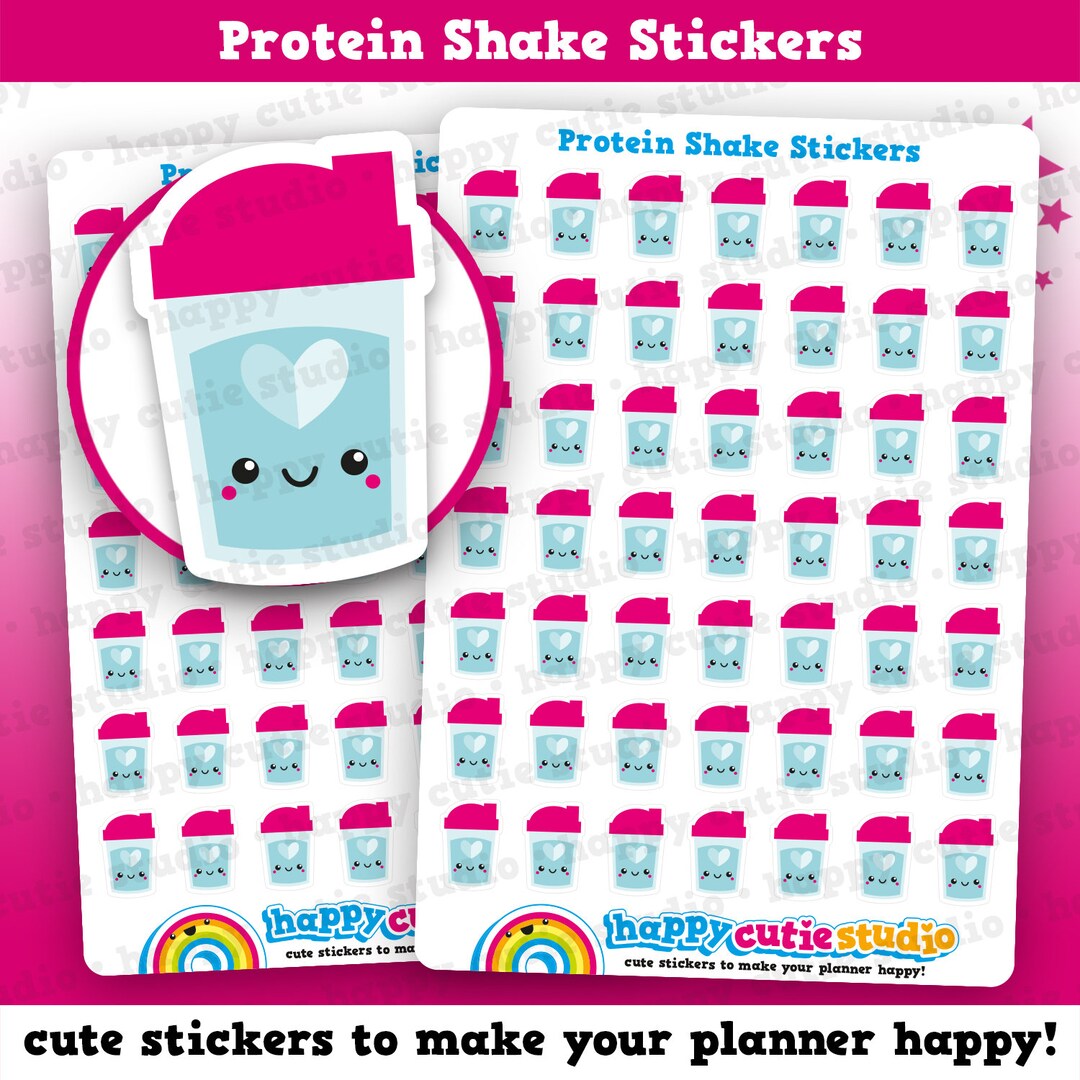 49 Cute Protein Shake Planner Stickers - Etsy