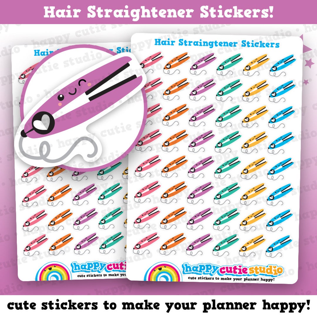 48 Cute Hair Straighteners Planner Stickers - Etsy