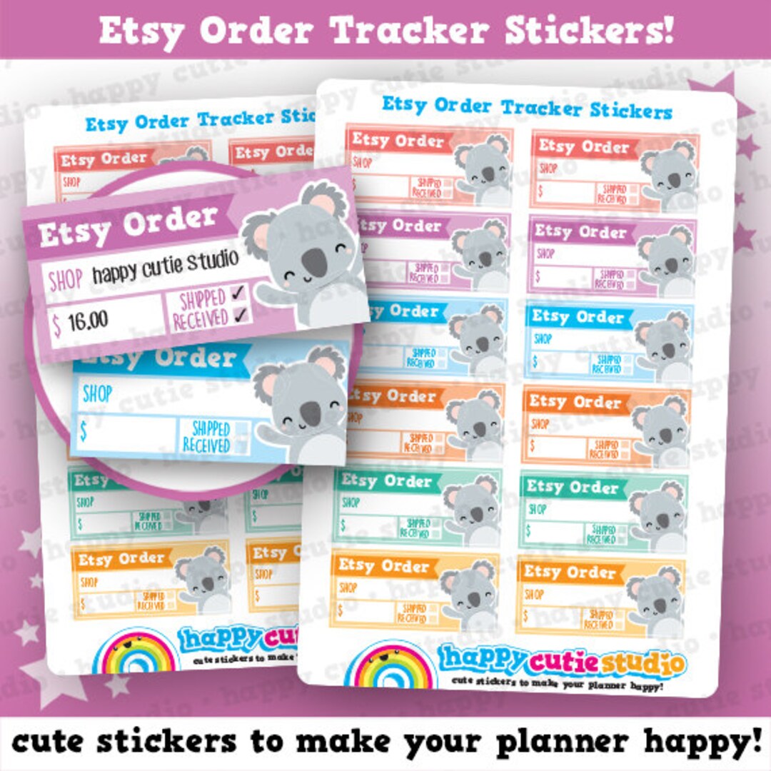 12 Cute Etsy Order Tracker Planner Stickers - Etsy