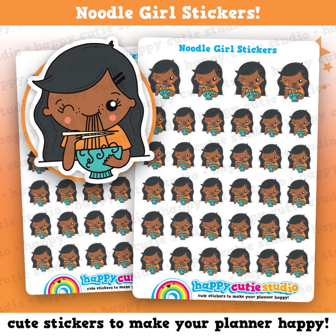 34 Cute Noodle/takeout/takeaway/eating/food Girl Planner Stickers - Etsy