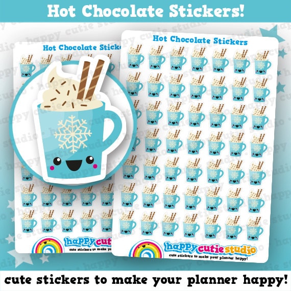 49 Cute Hot Chocolate Planner Stickers | Etsy