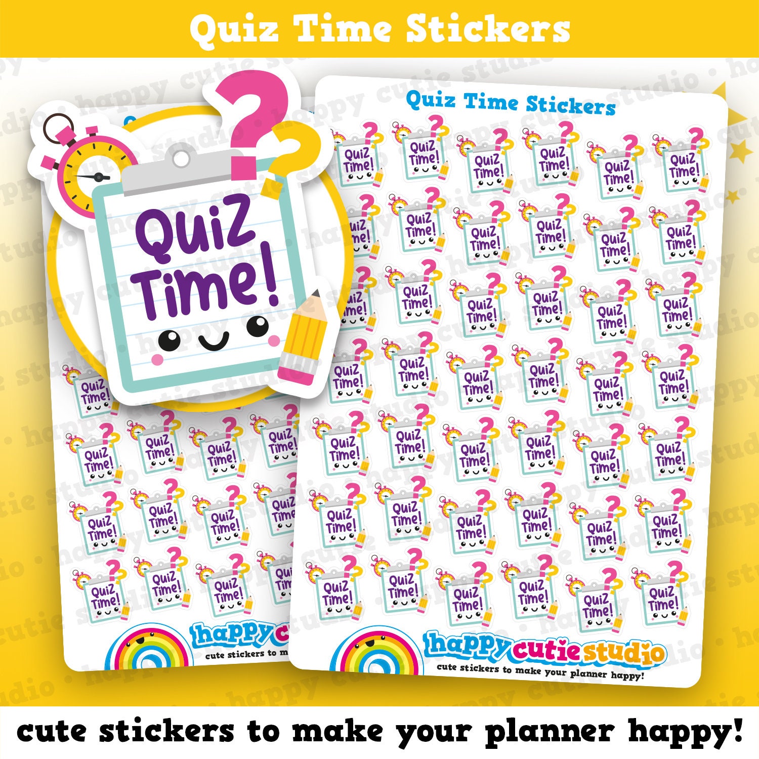 32 Cute Quiz Time/Game Night Planner Stickers | Etsy