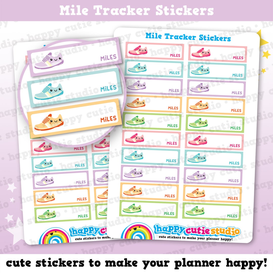 20 Cute Mile Tracker/exercise Planner Stickers - Etsy