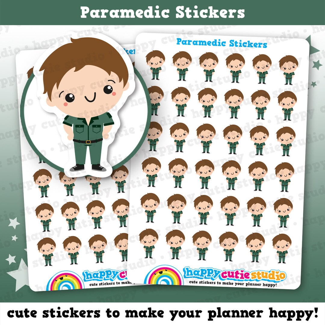 36 Cute HCS Boys Paramedic Planner Stickers - Etsy