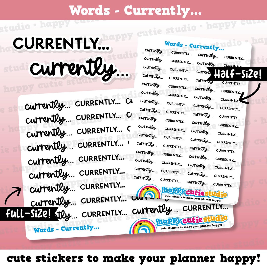 Currently... Words/functional Planner Stickers - Etsy