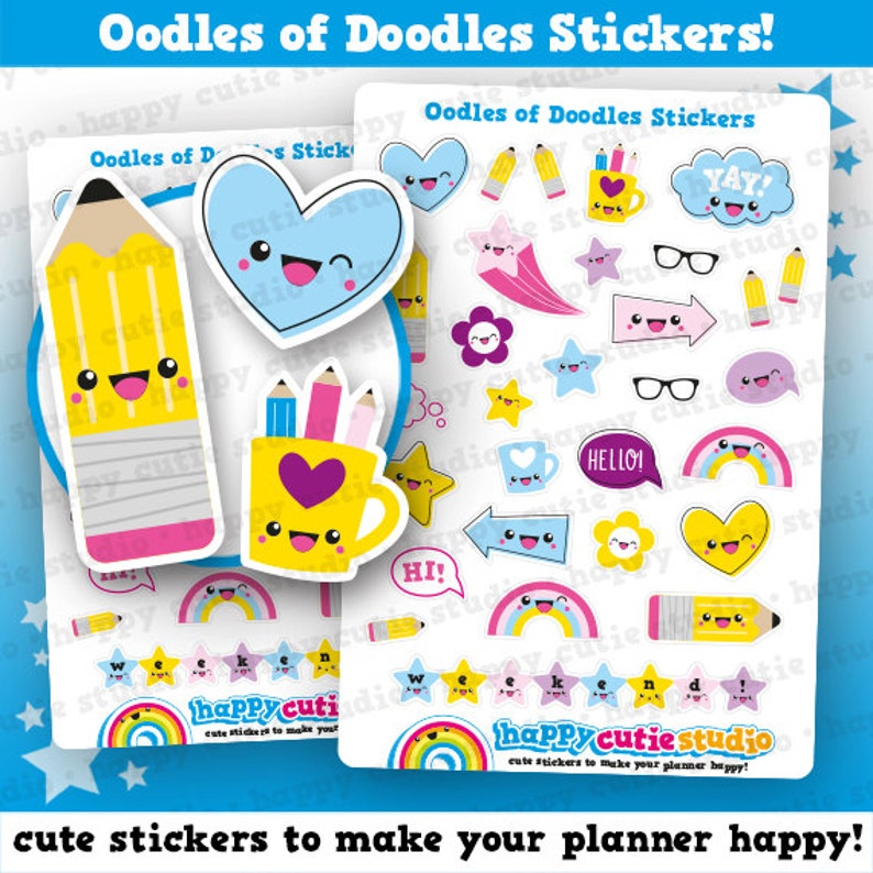 27 Cute Oodles of Doodles Planner Stickers - Etsy