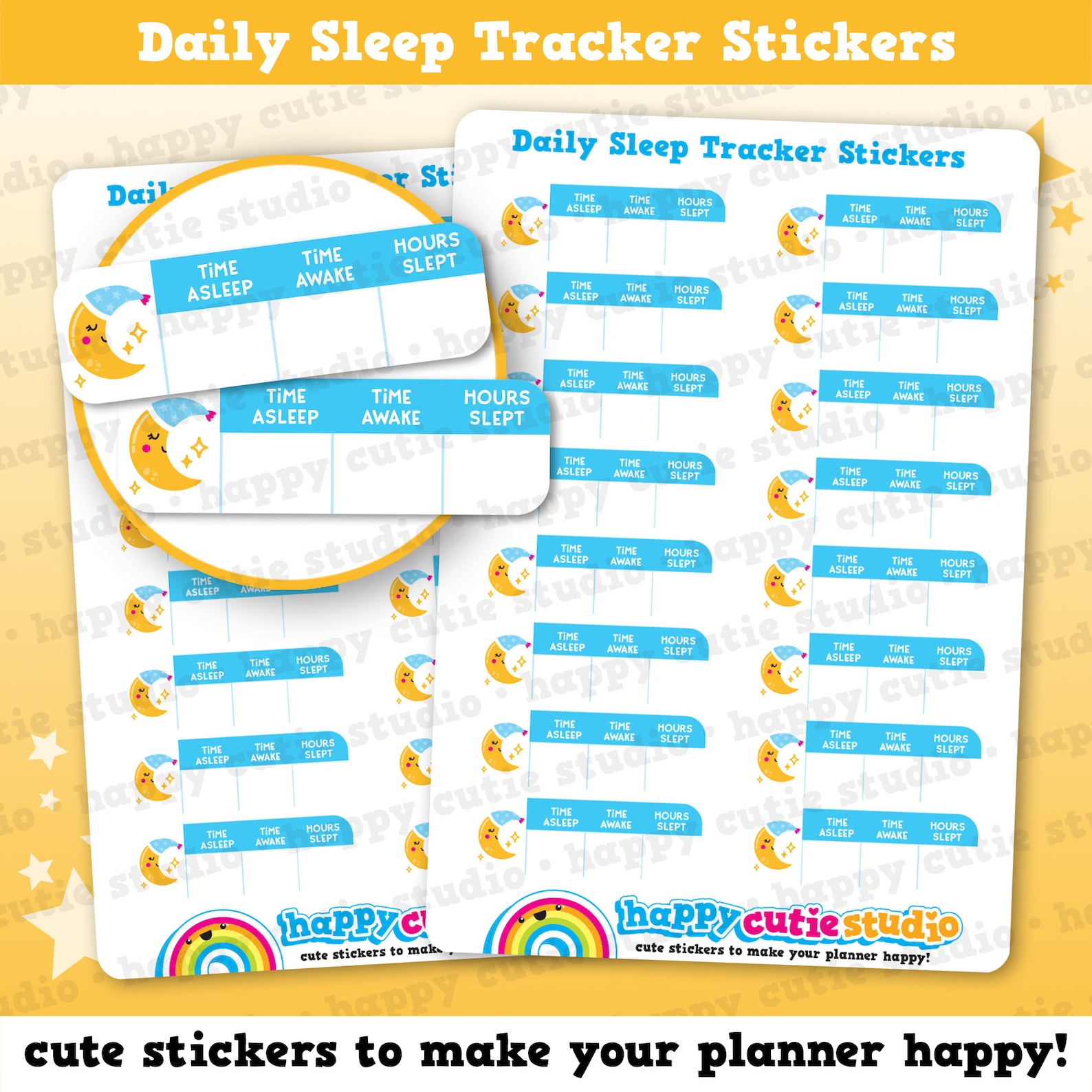 16 Cute Quarter Box Sleep Tracker/sleep Disorder Planner Stickers - Etsy