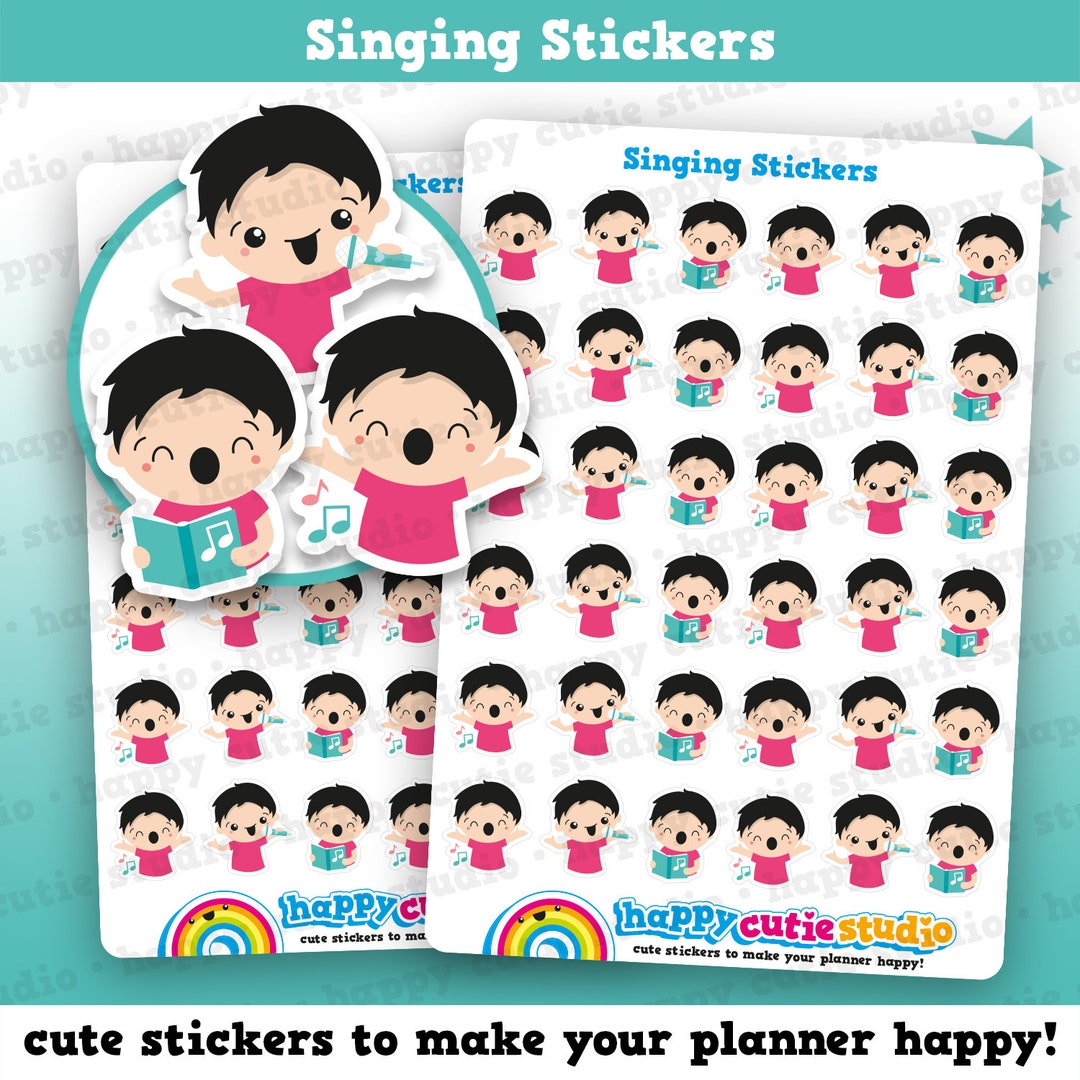 36 Cute HCS Boys Singing/choir Planner Stickers - Etsy