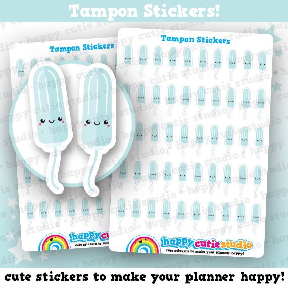 50 Cute Tampon Planner Stickers - Etsy
